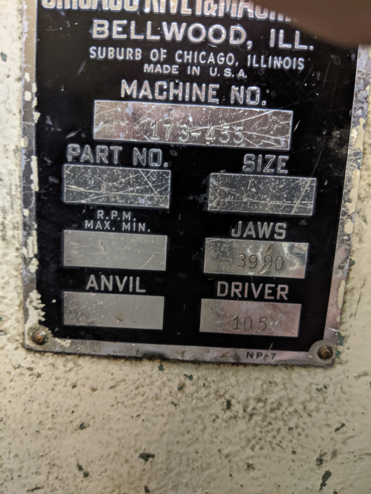 Rivet Machine Carousel Assembly line w 7 Chicago Rivet Machines 173-456