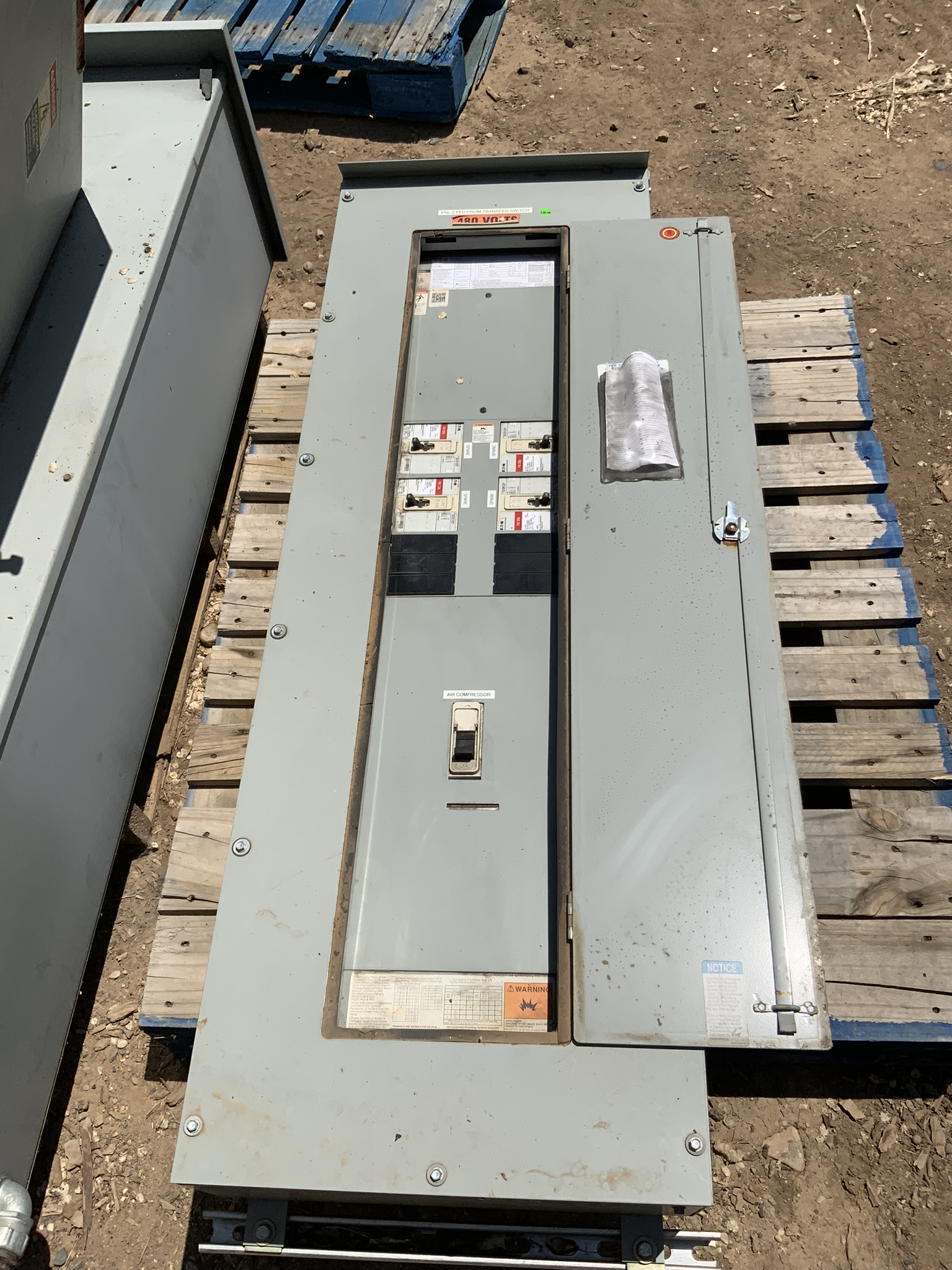Bulk Lot of GE and Eaton Transformers, Breakers, Power Panelboard Enclosure