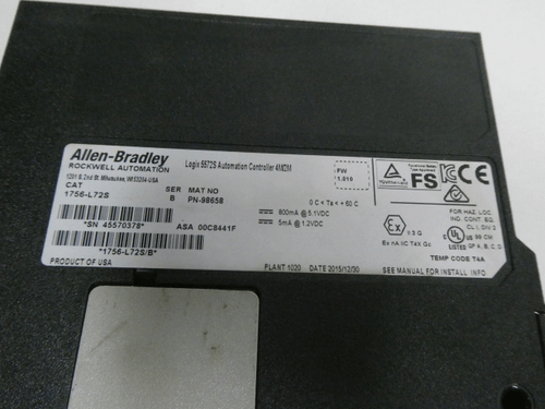 SKU 1034122 - ALLEN BRADLEY 1756-L72S LOGIX 5572S AUTOMATION CONTROLLER ...