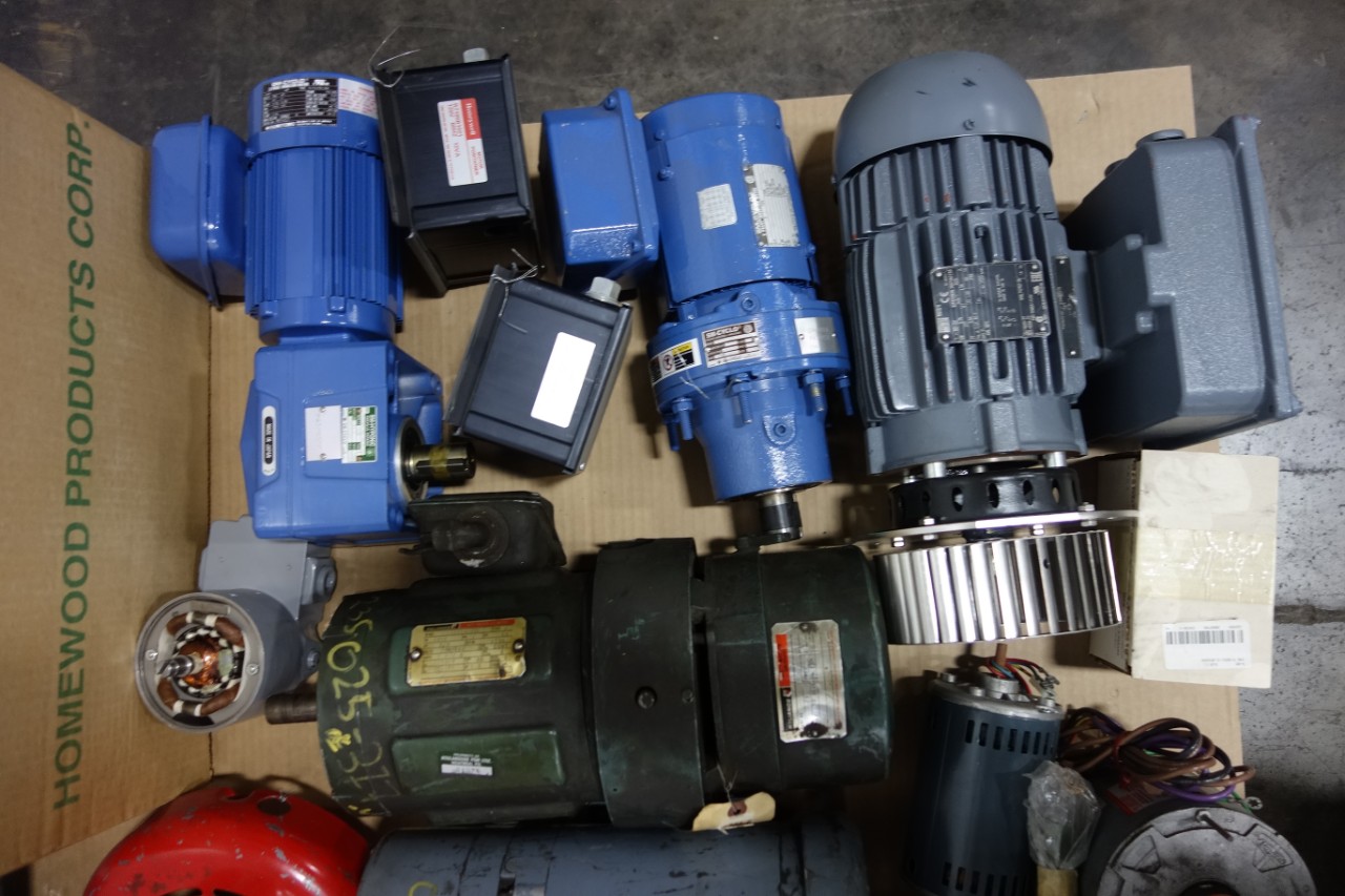 2 PALLETS OF ASSORTED ELECTRIC MOTORS AND ASSORTED MOTOR PARTS AND ...
