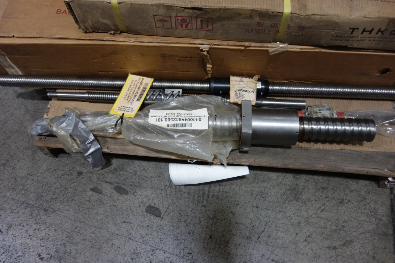 PALLET OF ASSORTED LINEAR BEARINGS AND BALL SCREW ASSEMBLIES