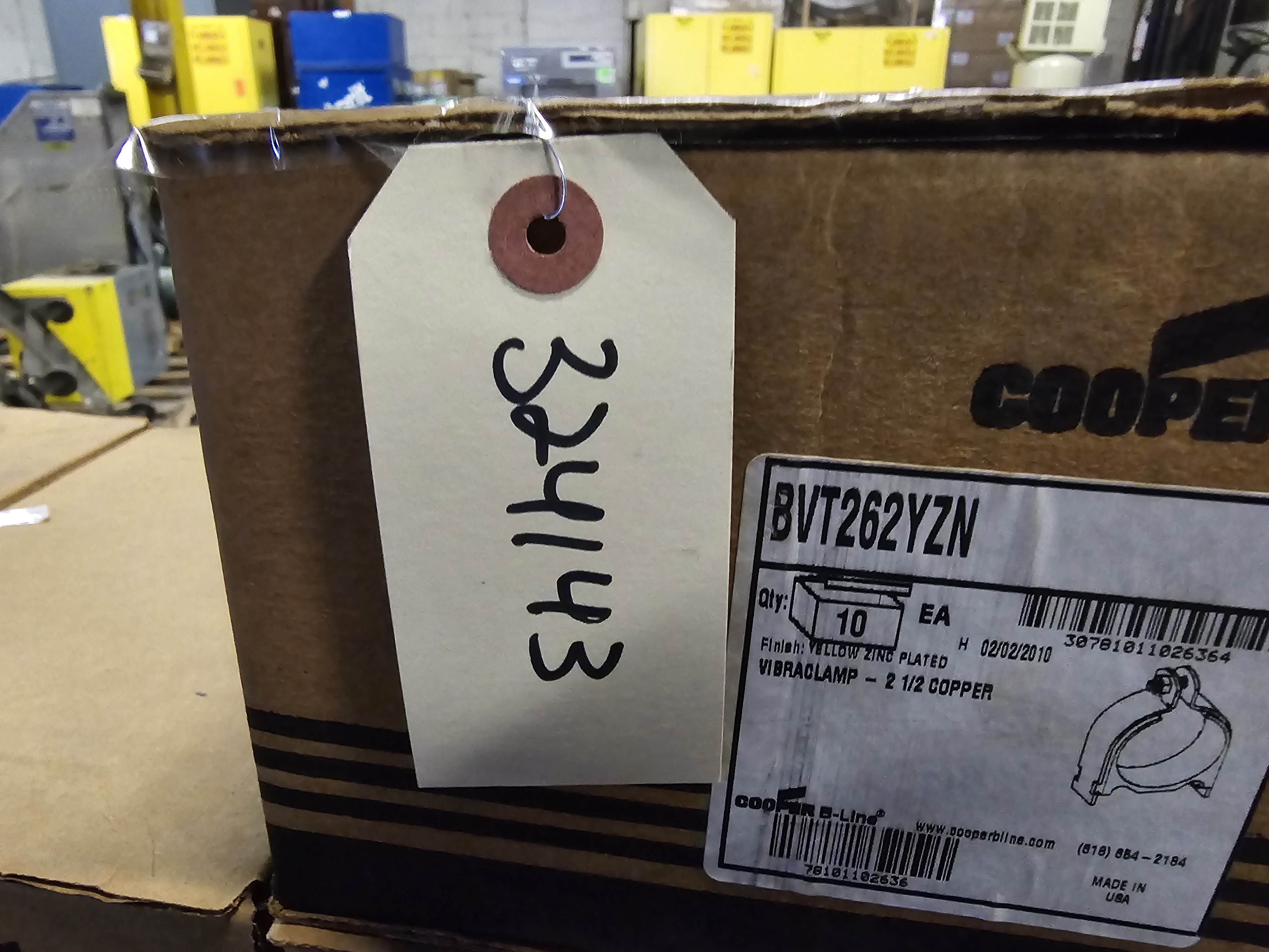LOT OF 11 BOXES OF COOPER B-LINE BVT262YZN VIBRA CLAMPS For Sale | Aucto