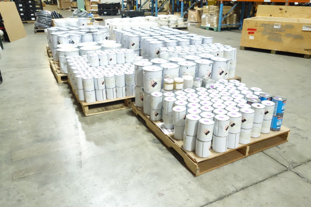 7 PALLETS OF VON ROLL EPOXY IMPREGNATING RESIN AND VARNISHES For Sale ...