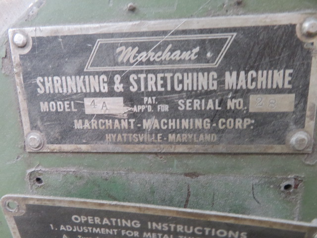 Marchant Shrinker Stretcher Model 4A, Pneumatic