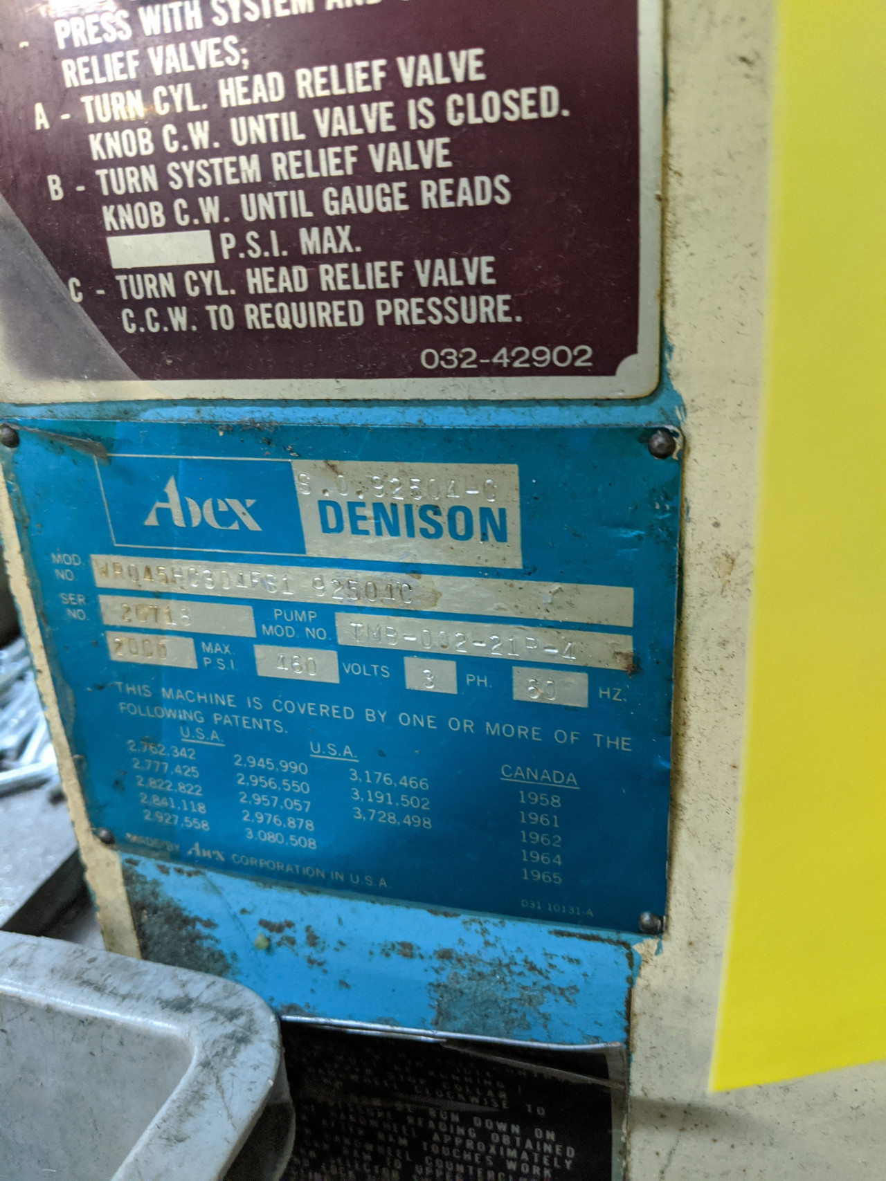 6 Ton Denison Hydraulic Press Multipress