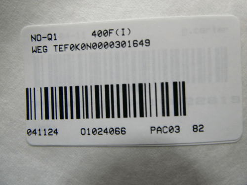 SKU 1024066 - WEG TEF0K0N0000301649 CC029A MOTOR 284T 3PH 25HP 1770RPM ...