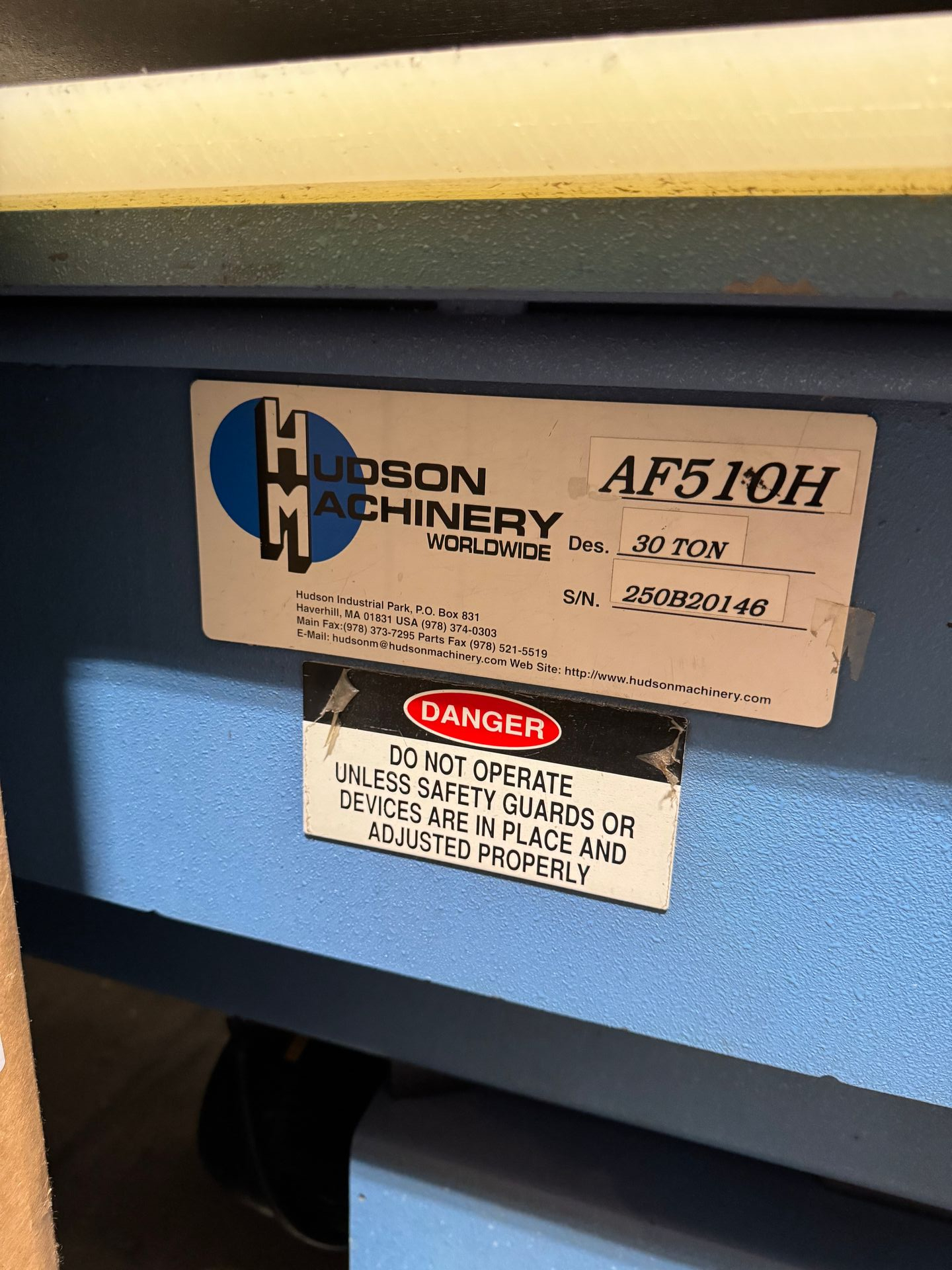 Hudson Machinery AF510H 30-Ton Die Cutting Machine For Sale | Aucto