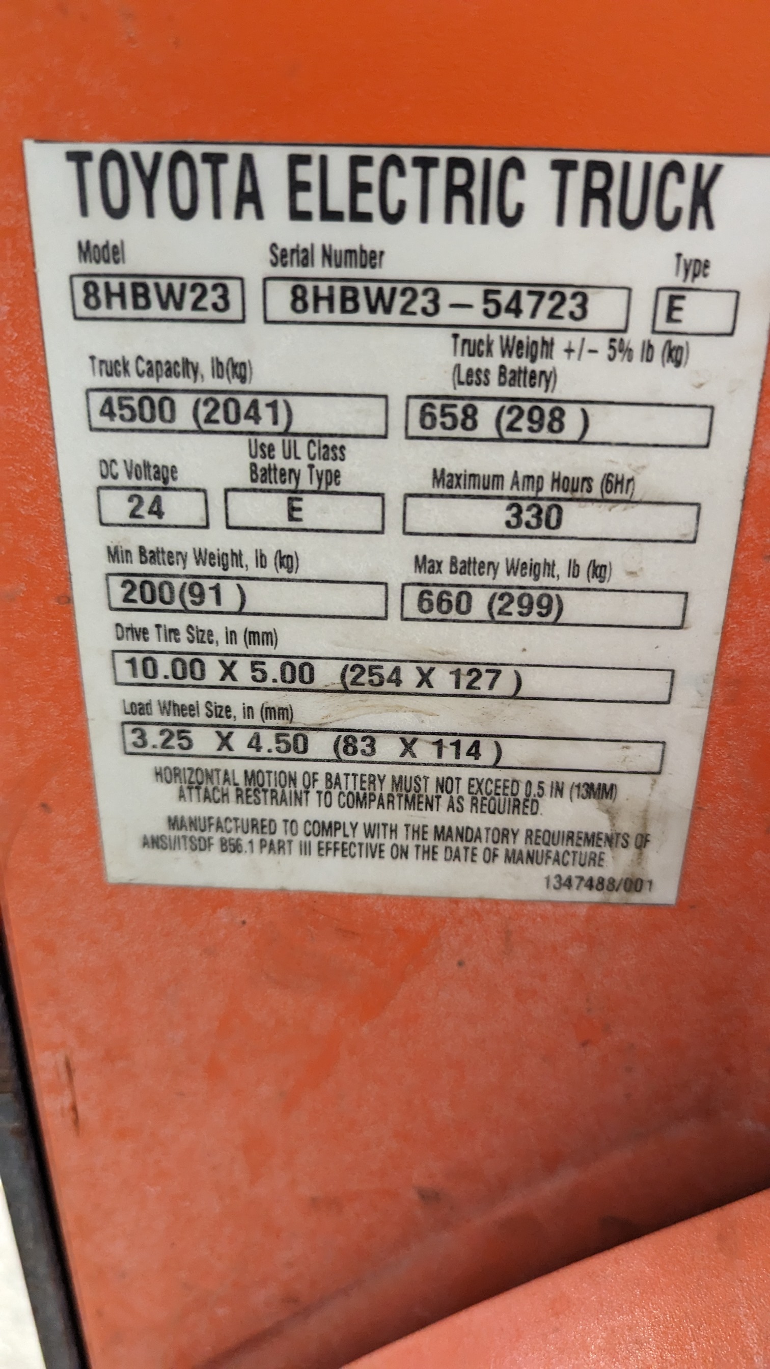 Toyota 8HBW23 24V Electric Pallet Jack