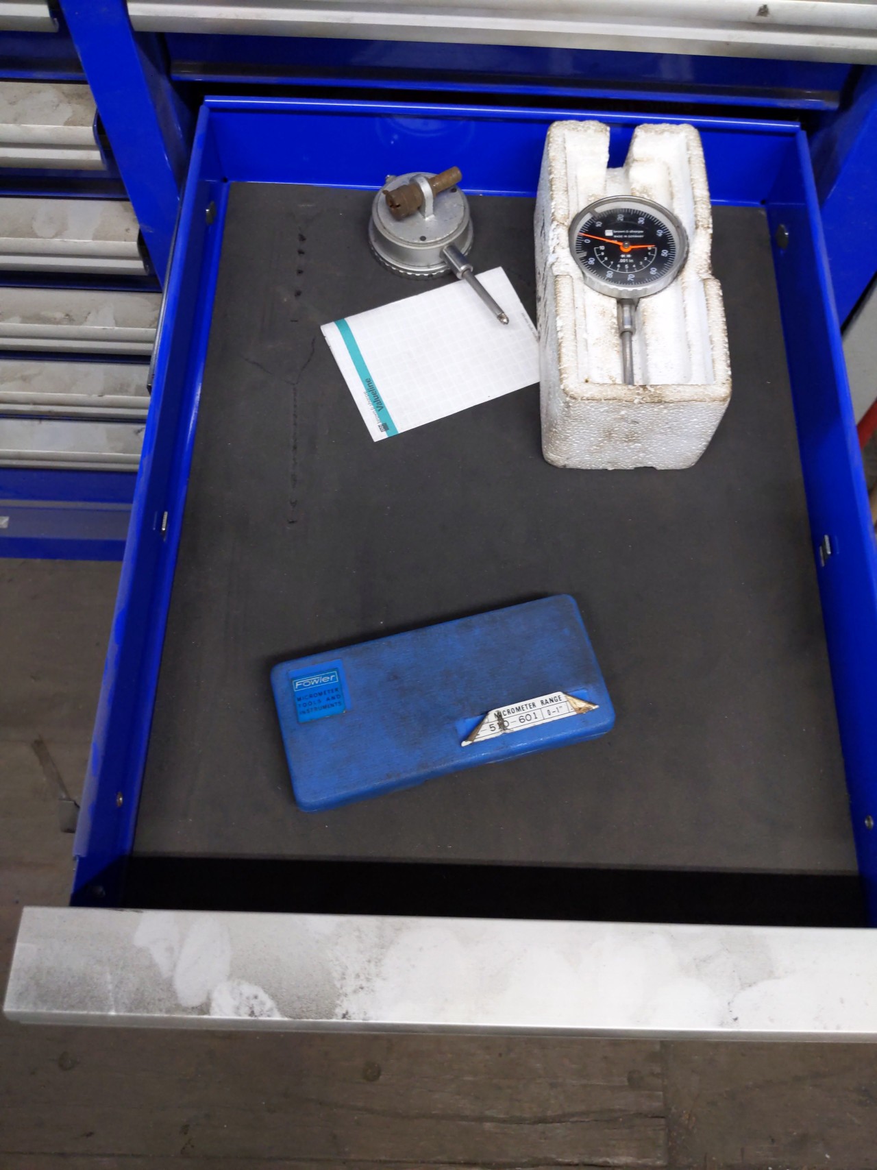 Westward tool box with Starret measuring/ Calibration tools