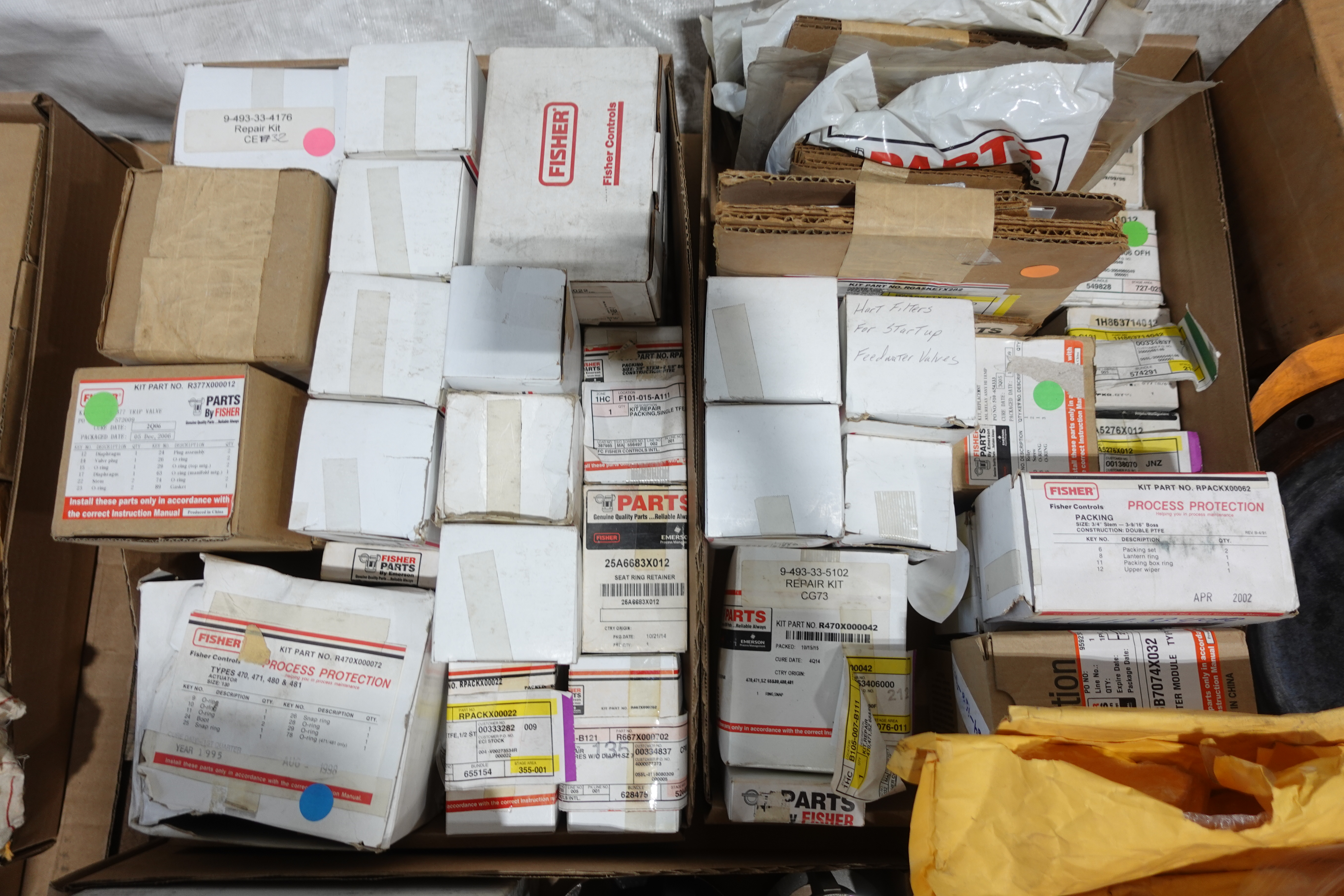 2 PALLETS OF FISHER VALVE REPLACEMENT PARTS For Sale | Aucto