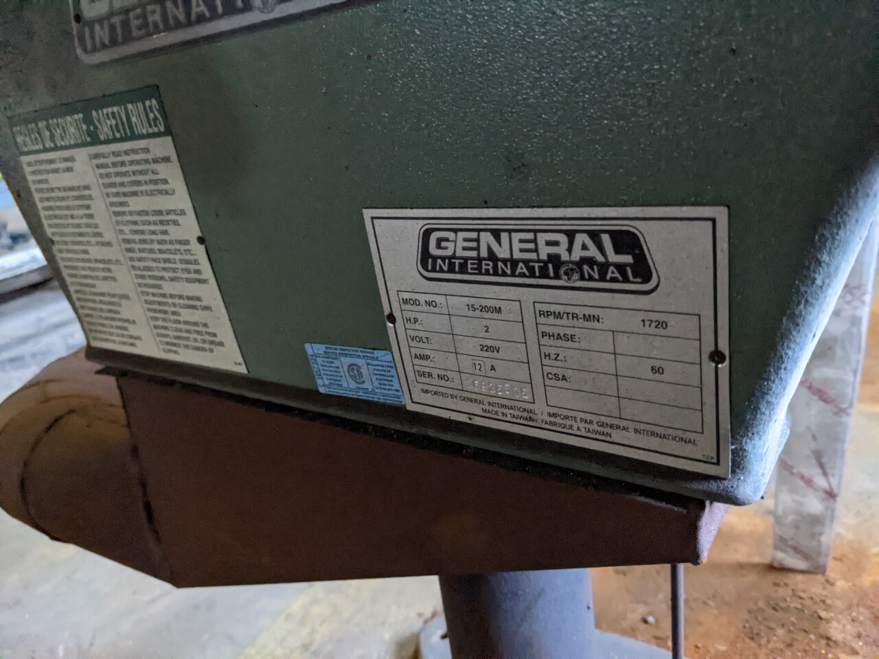 GENERAL 15-200M 20" VERTICAL DISC SANDER For Sale | Aucto