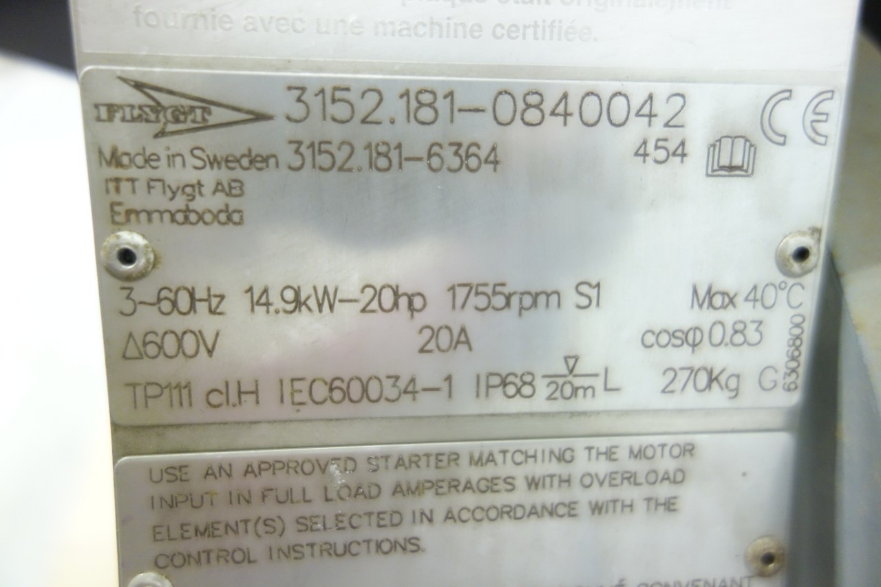 FLYGT 3152 HT POMPE SUBMERSIBLE PUMP For Sale | Aucto