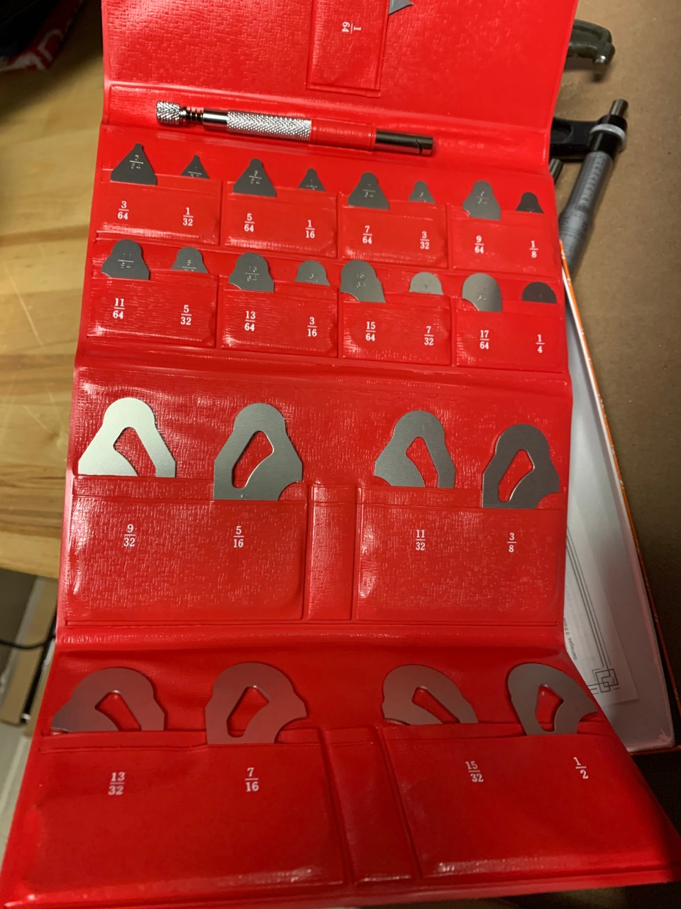 Mitutoyo Radius Gauge Set and Micrometers