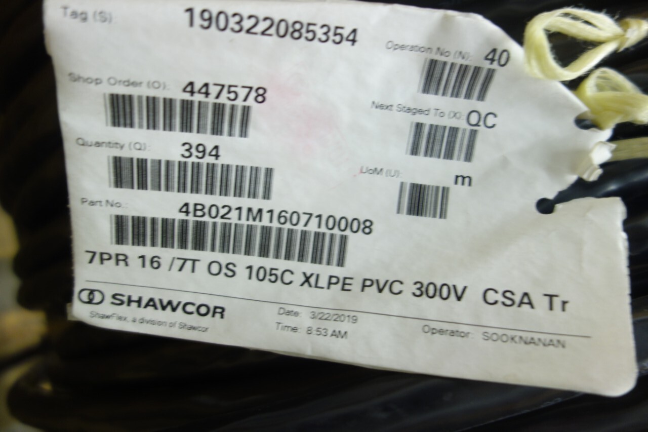 SPOOL OF 4B021M160710008 SHAWCOR COATED DIRECT BURIAL CABLE WIRE