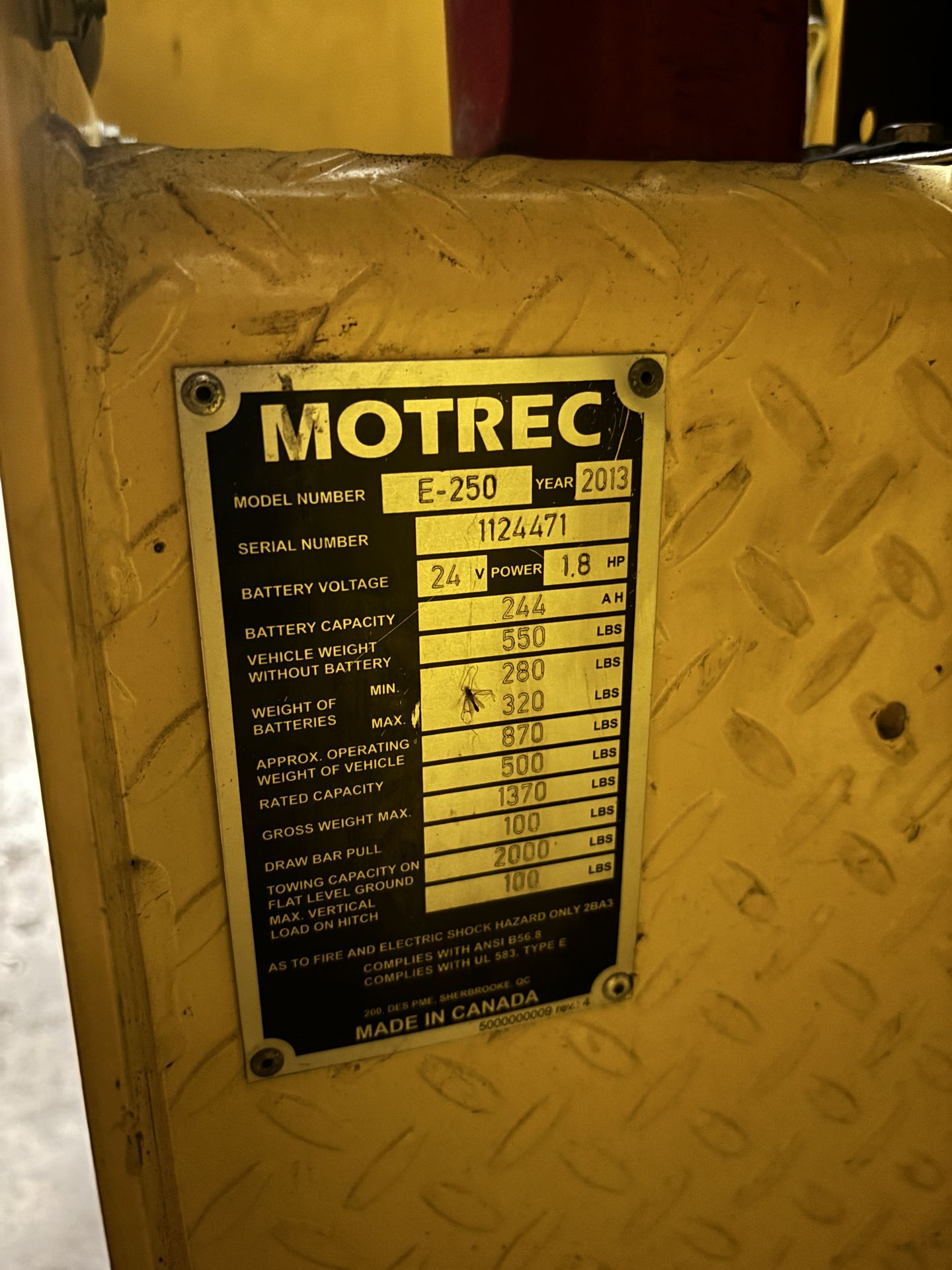 2013 MOTREC E-250 UTILITY VEHICLE For Sale | Aucto