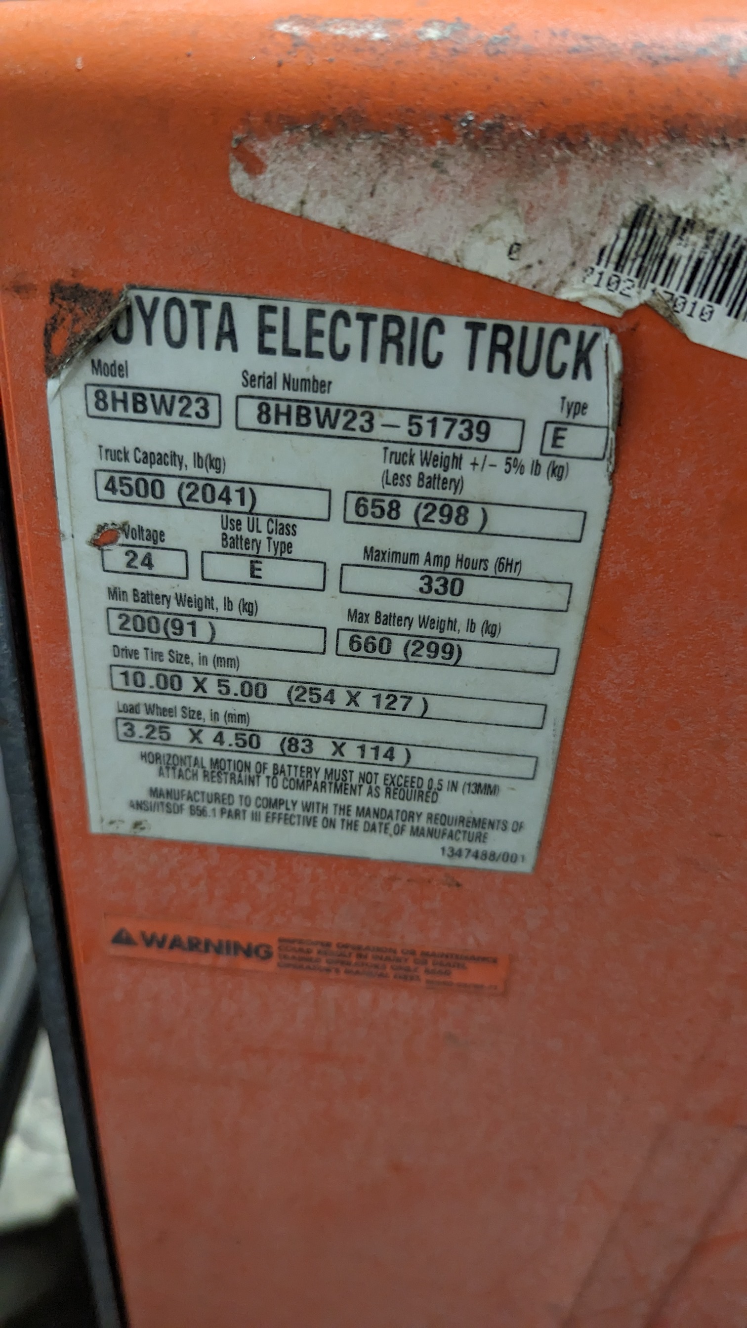 TOYOTA 8HBW23 24V ELECTRIC PALLET JACK For Sale | Aucto