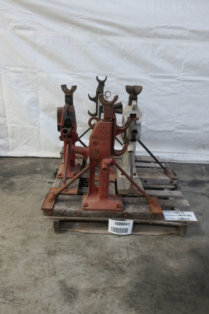 LOT OF 4 REEL JACKS, SIMPLEX, DUFF NORTON