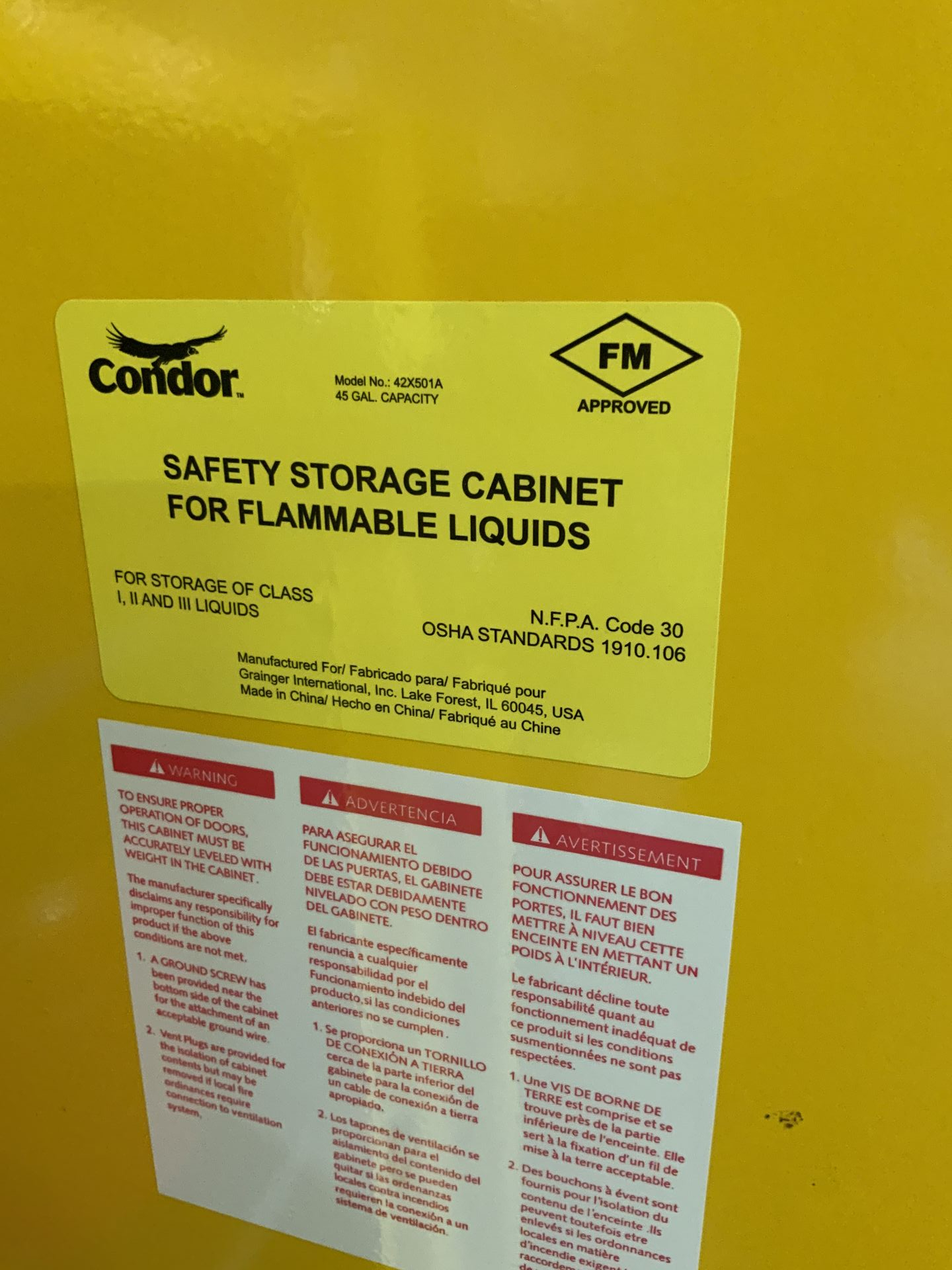 CONDOR 42X501A FLAME PROOF CABINET