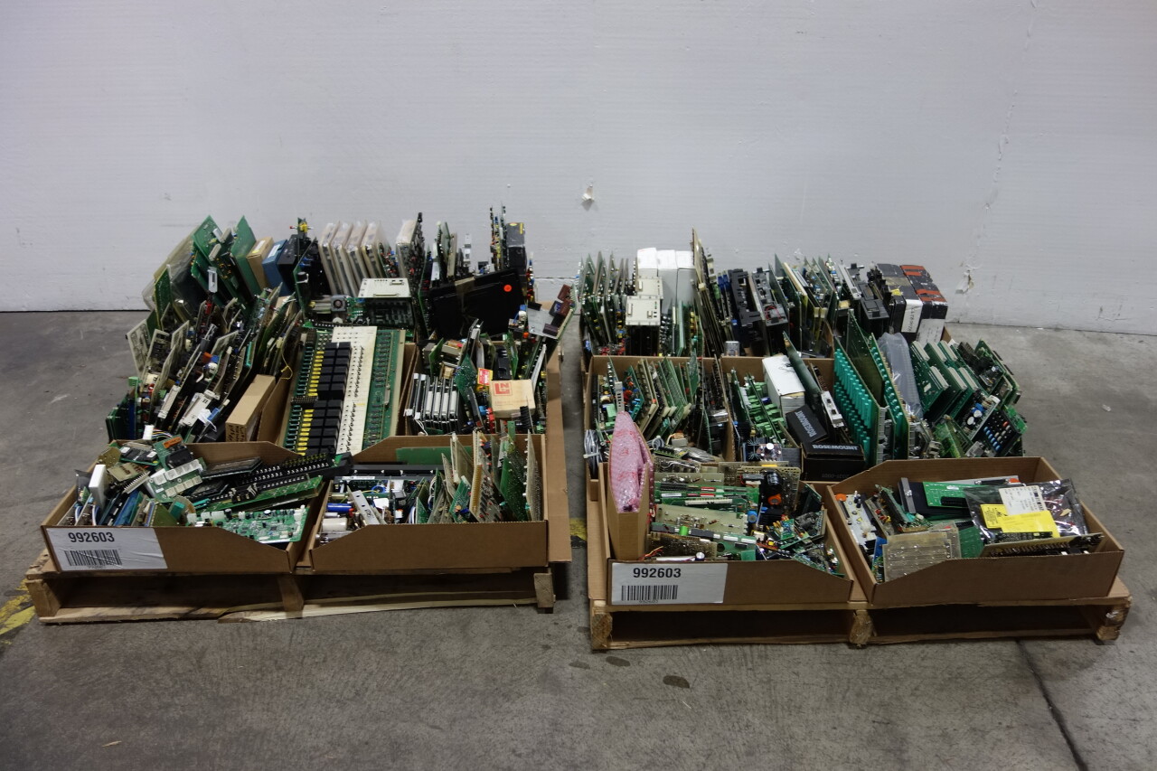 2 PALLETS OF ASSORTED PCB CIRCUIT BOARDS