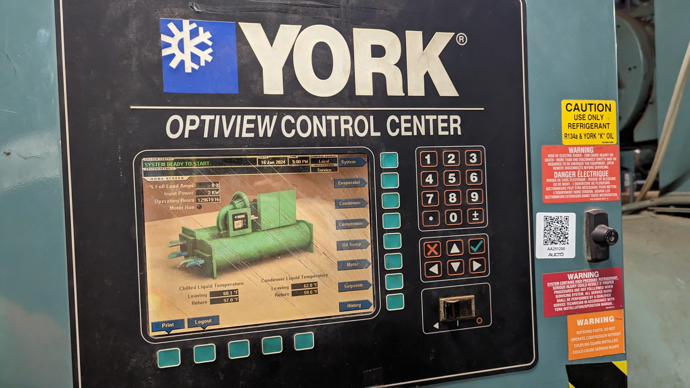 York YK GB FD H7-CW ES Centrifugal Chiller For Sale | Aucto
