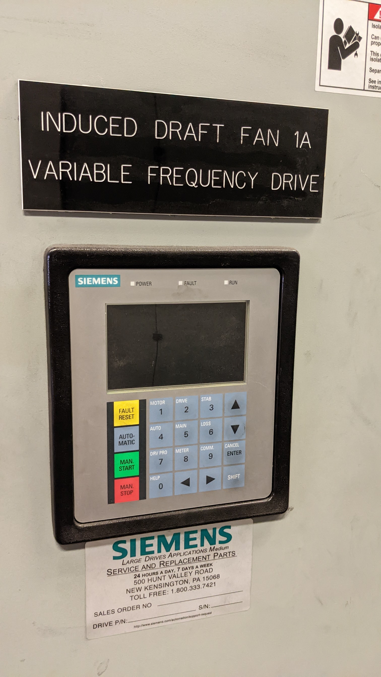 SIEMENS VFD 3 DOOR CONTROL CABINET
