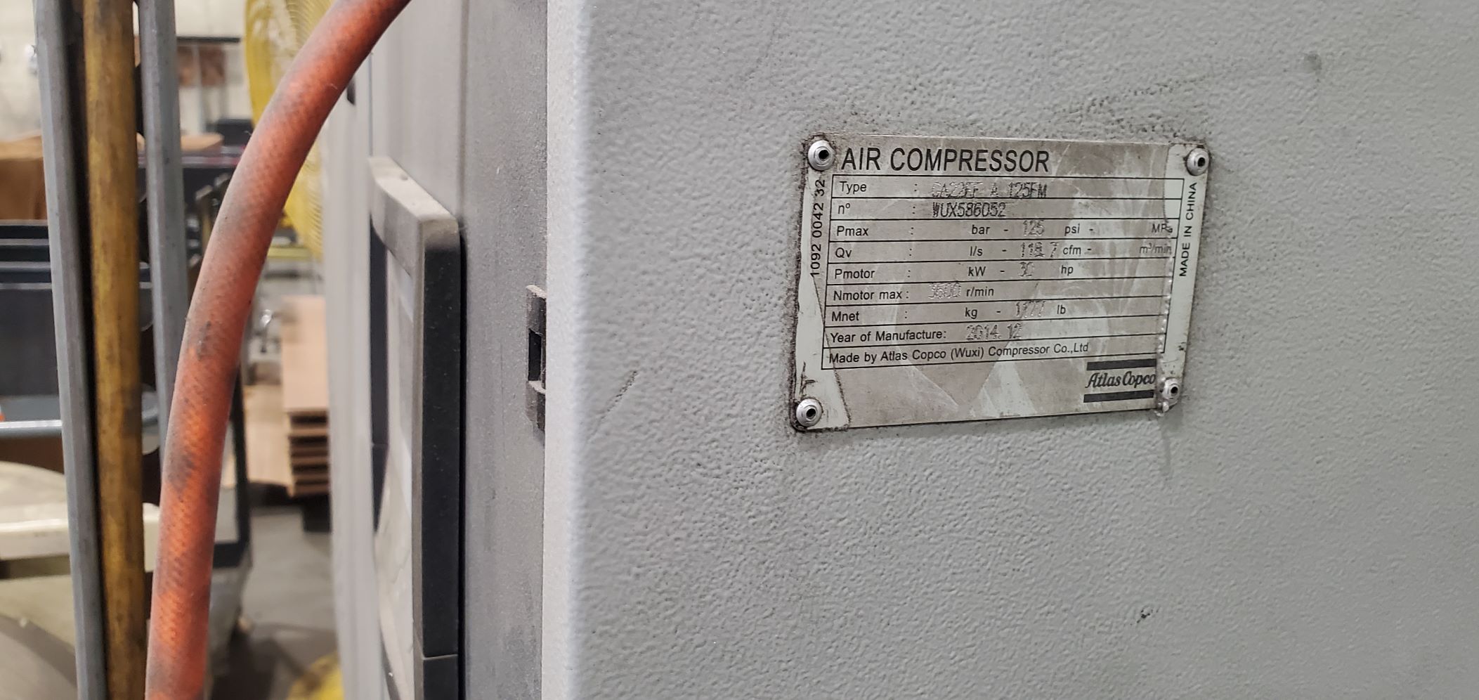 2014 Atlas Copco GA22FF Air Compressor