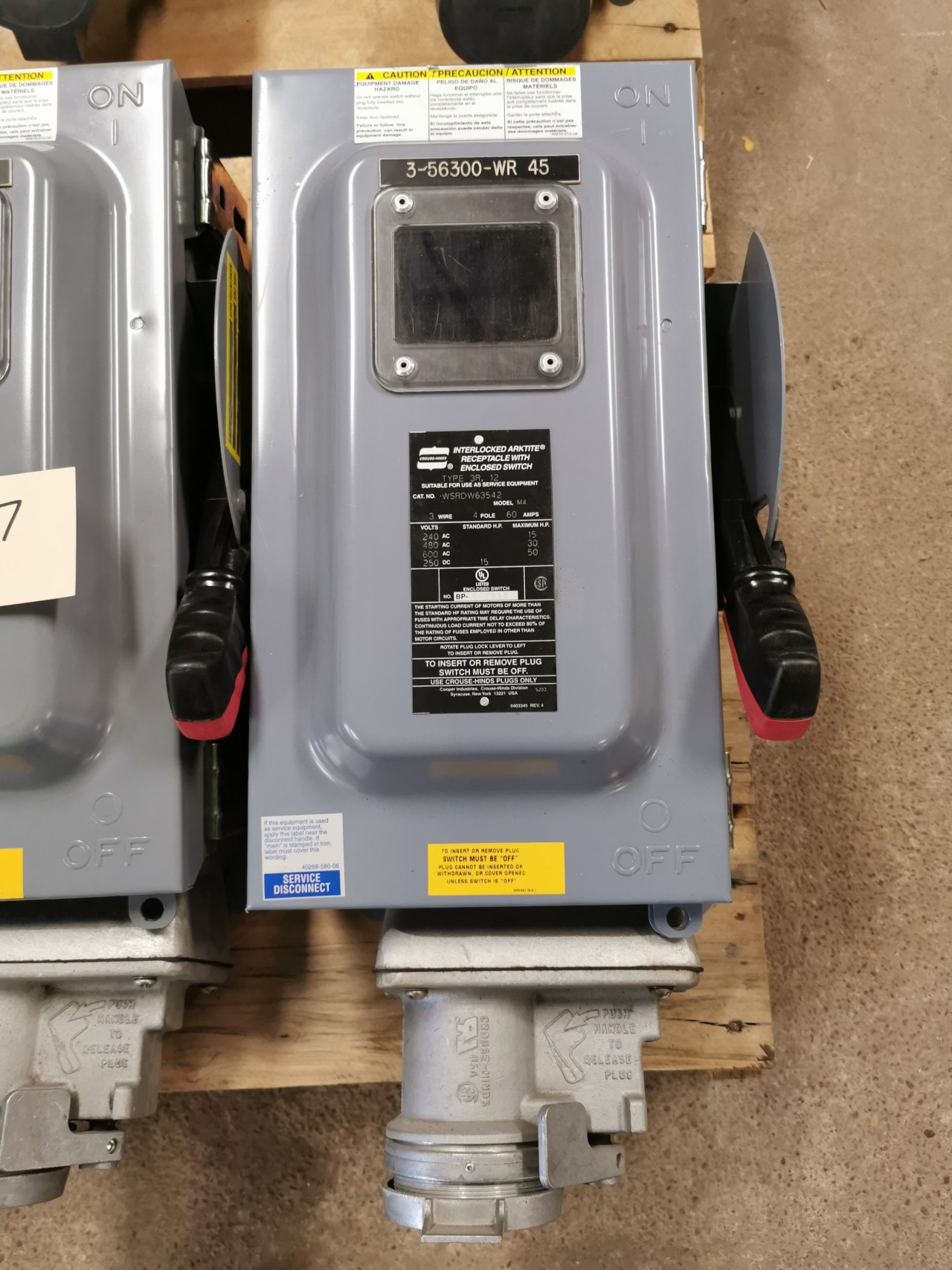 Pallet of 8 Crouse-Hinds Interlocked Safety Disconnect Switch For Sale ...