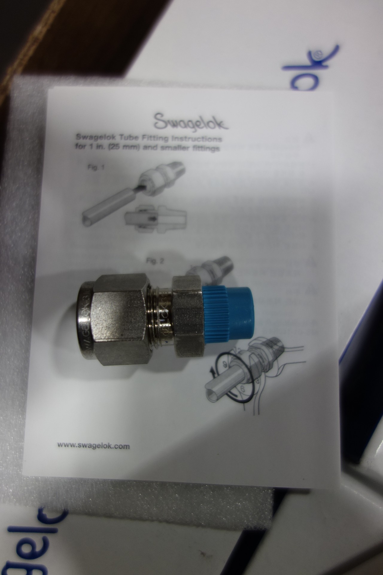 2 TOTES OF ASSORTED SWAGELOK PIPE FITTINGS AND ADAPTERS