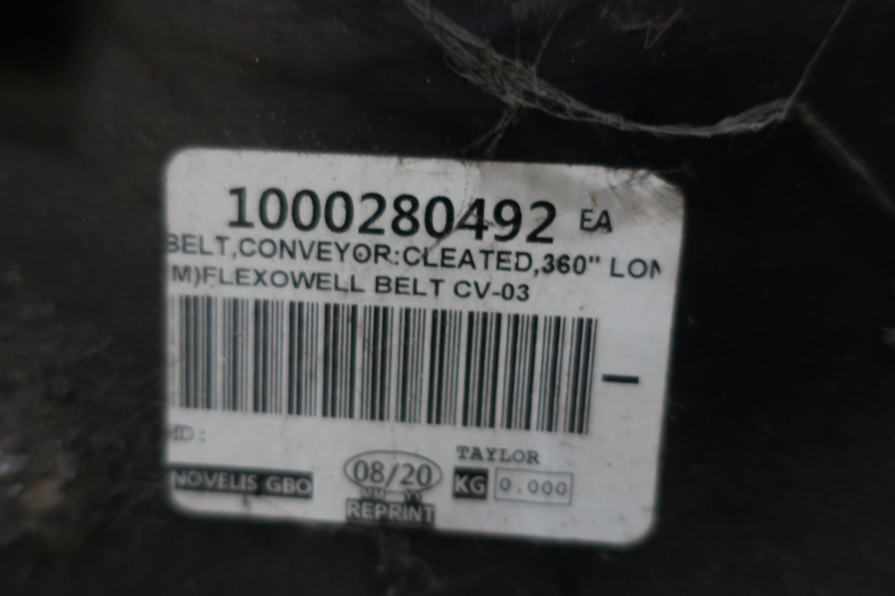 LOT OF 2 FLEXOWELL CORRUGATED SIDEWALL CONVEYOR BELTS