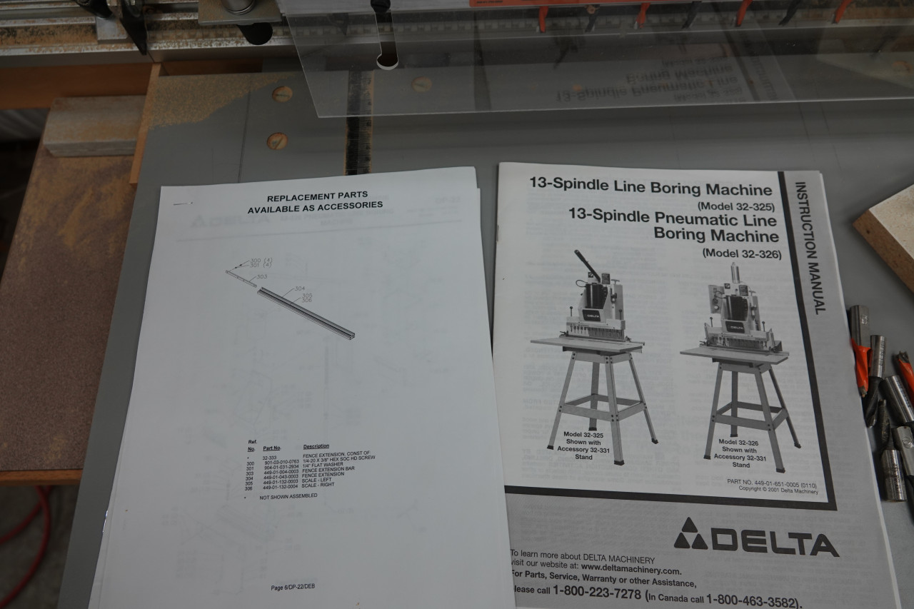 Delta 32-326 13-Spindle Pneumatic Line Boring Machine w/Stand For Sale ...