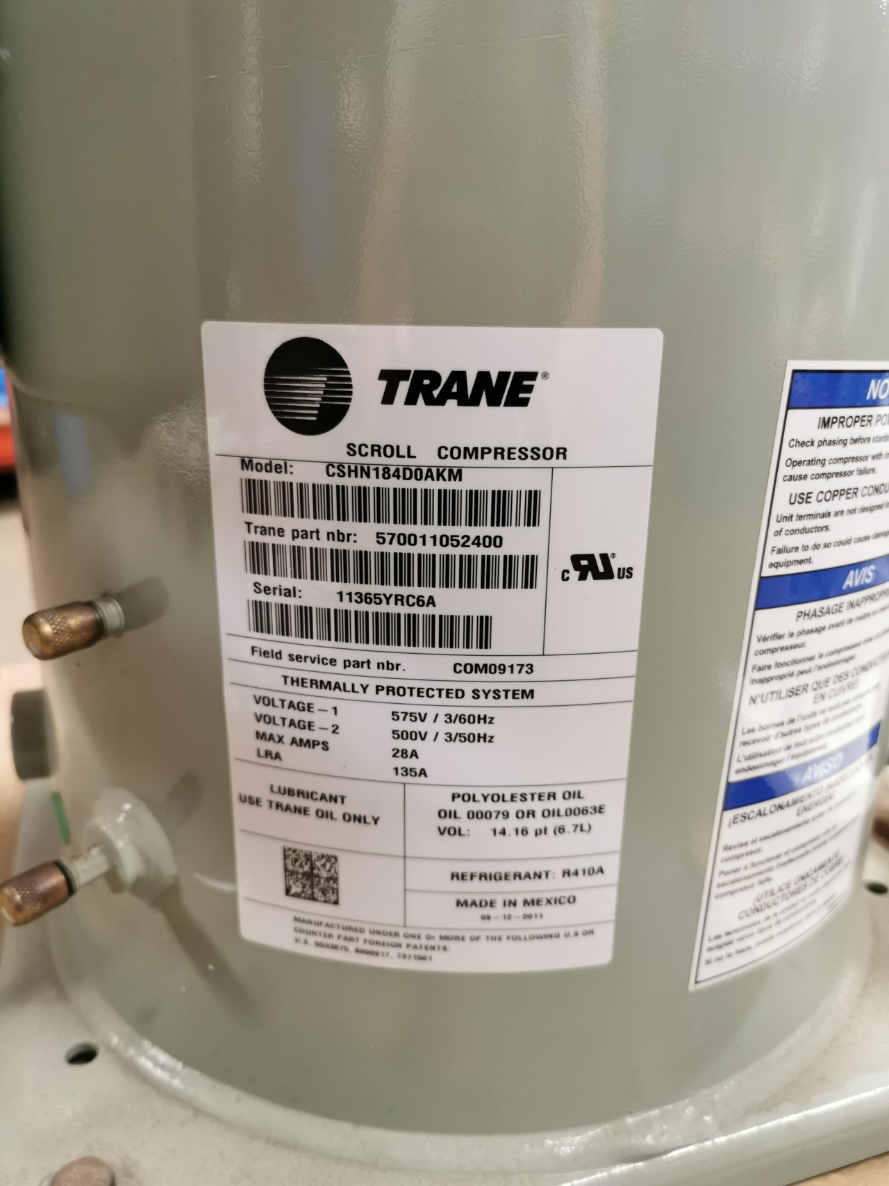 Trane Scroll Compressor, NEW For Sale | Aucto