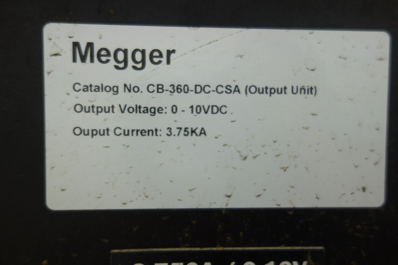 MEGGER CB-360-DC-CSA CIRCUIT BREAKER TEST EQUIPMENT For Sale | Aucto