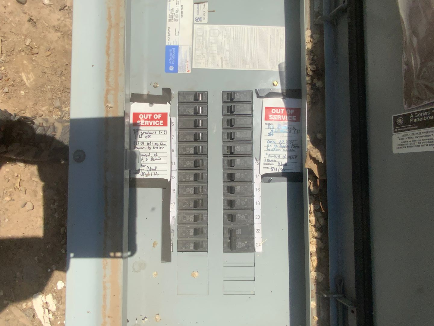 Bulk Lot of GE and Eaton Transformers, Breakers, Power Panelboard Enclosure