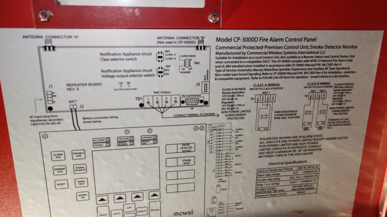CWSI CP-3000D FIRE ALARM CONTROL PANEL For Sale | Aucto