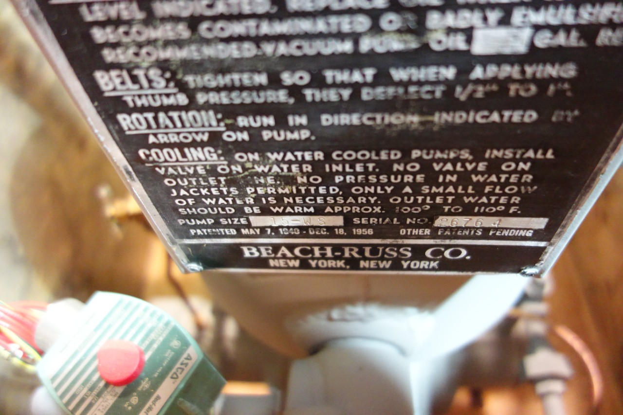 BEACH RUSS VACUUM PUMP 15WS For Sale | Aucto