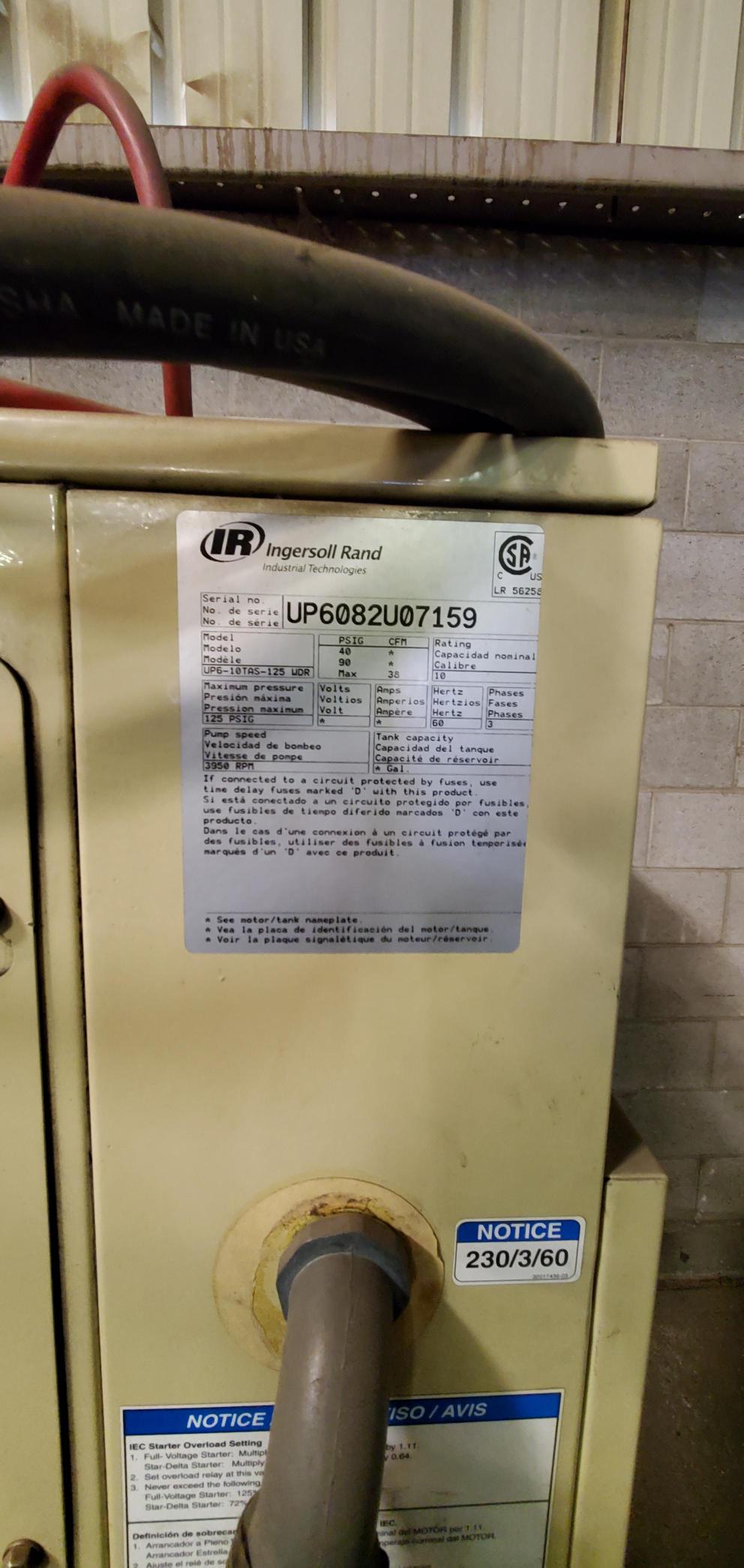Ingersoll Rand UP6-10TAS-125 WDR Air Compressor
