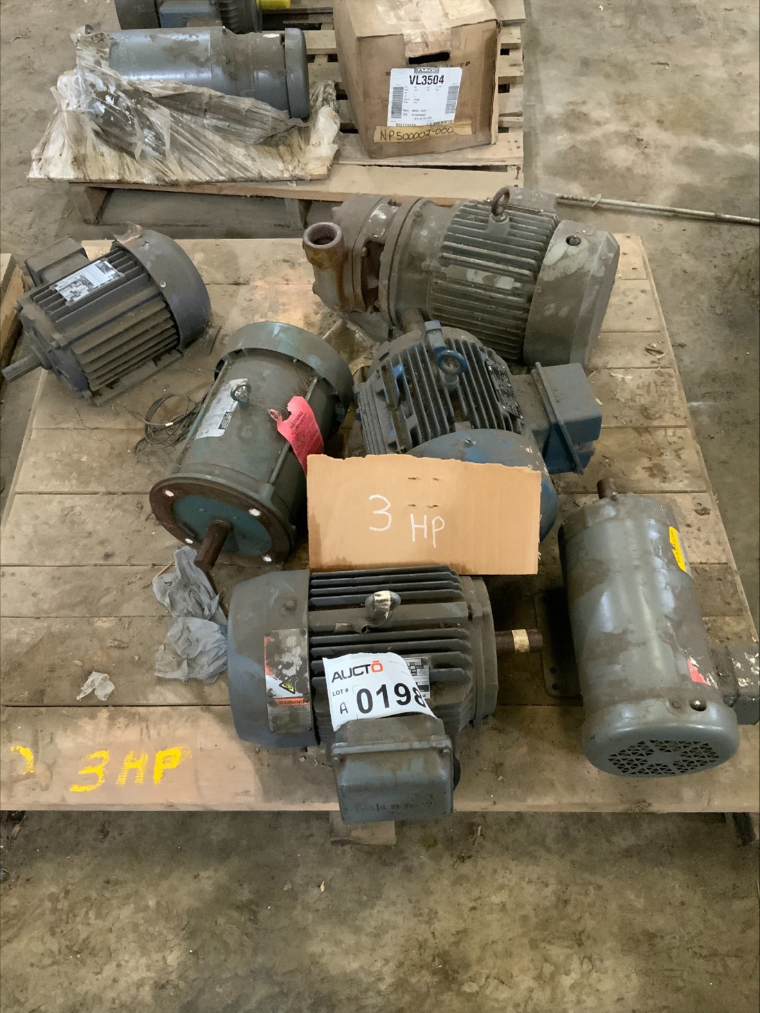 Bulk Lot of 3 HP Motors (Quantity of 6) For Sale | Aucto