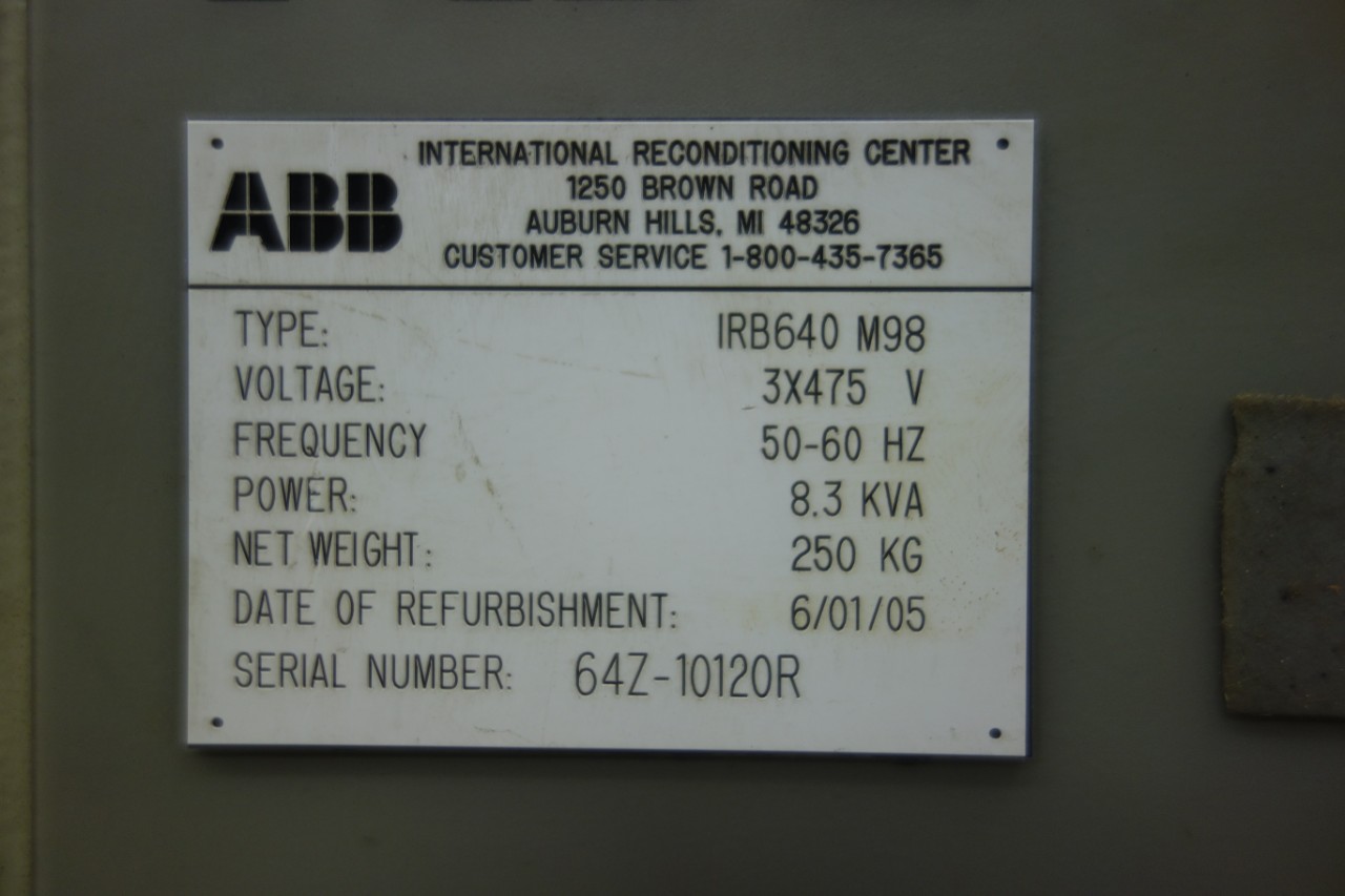 ABB IRB 640 M98 FLEX PALLETIZER SYSTEM CONTROL UNIT