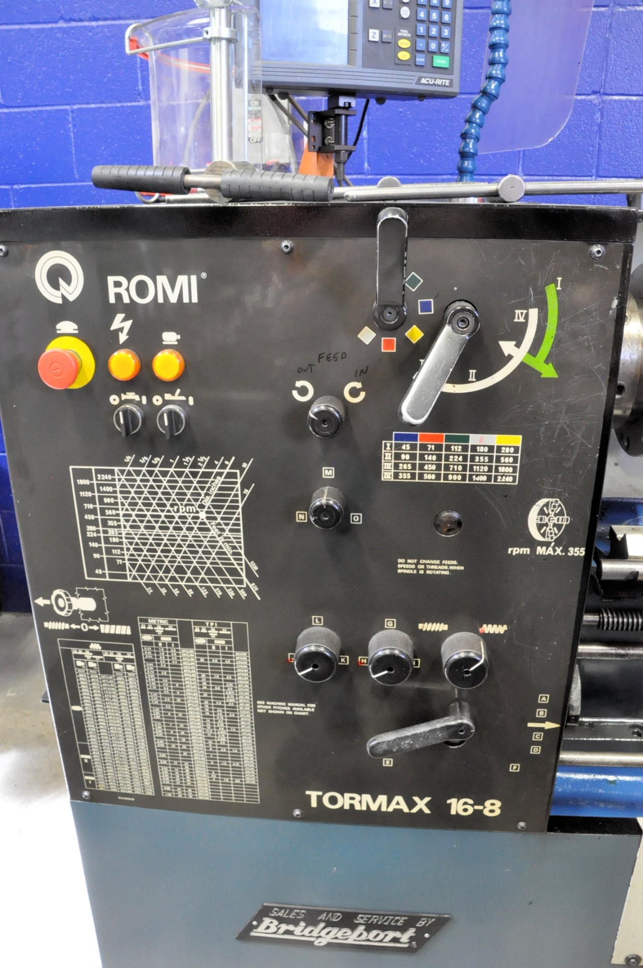 Bridgeport Romi Tormax 16-8, Geared Head Engine Lathe, S/n 002-081084 ...