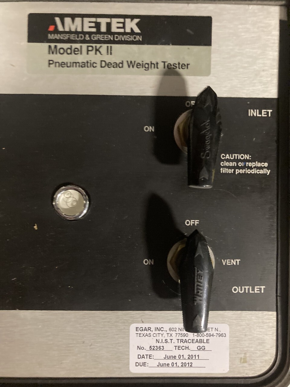 Lot of 2 Ametek Model PK II Pneumatic dead weight tester