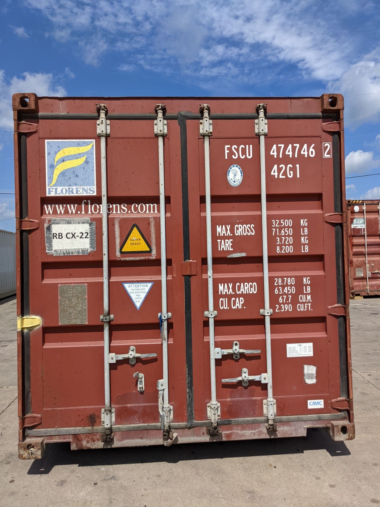 FLORENS FSCU4747462 STANDARD CUBE 40' SHIPPING CONTAINER For Sale | Aucto
