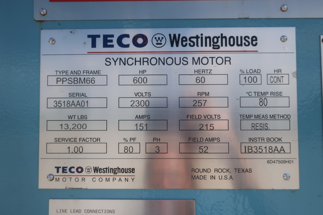 TECO WESTINGHOUSE PPSBM66 SYNCHRONOUS MOTOR For Sale | Aucto