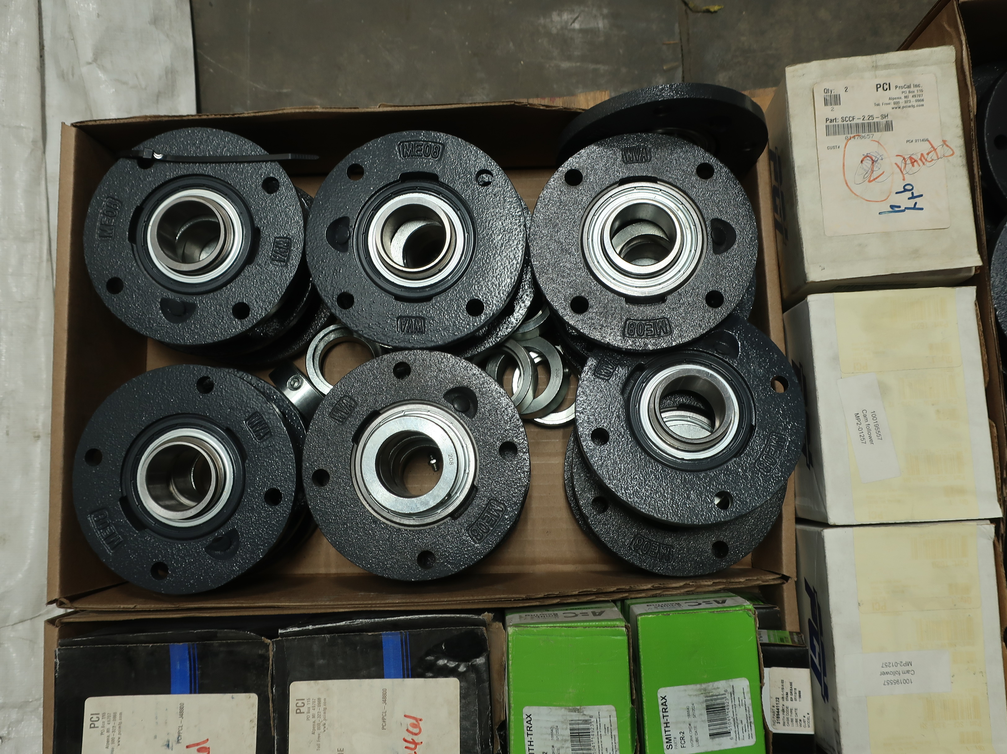 SKU 1739341 - PALLET OF ASSORTED BEARINGS, ROD ENDS, CAMFLOWER, MOUNTED ...