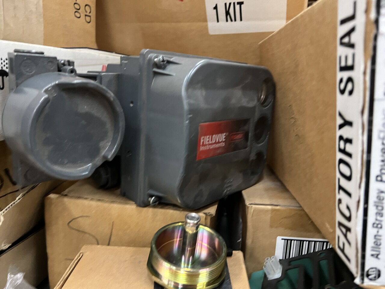 Contents of shelving - PLCs, instrumentation, valves, DCS modules