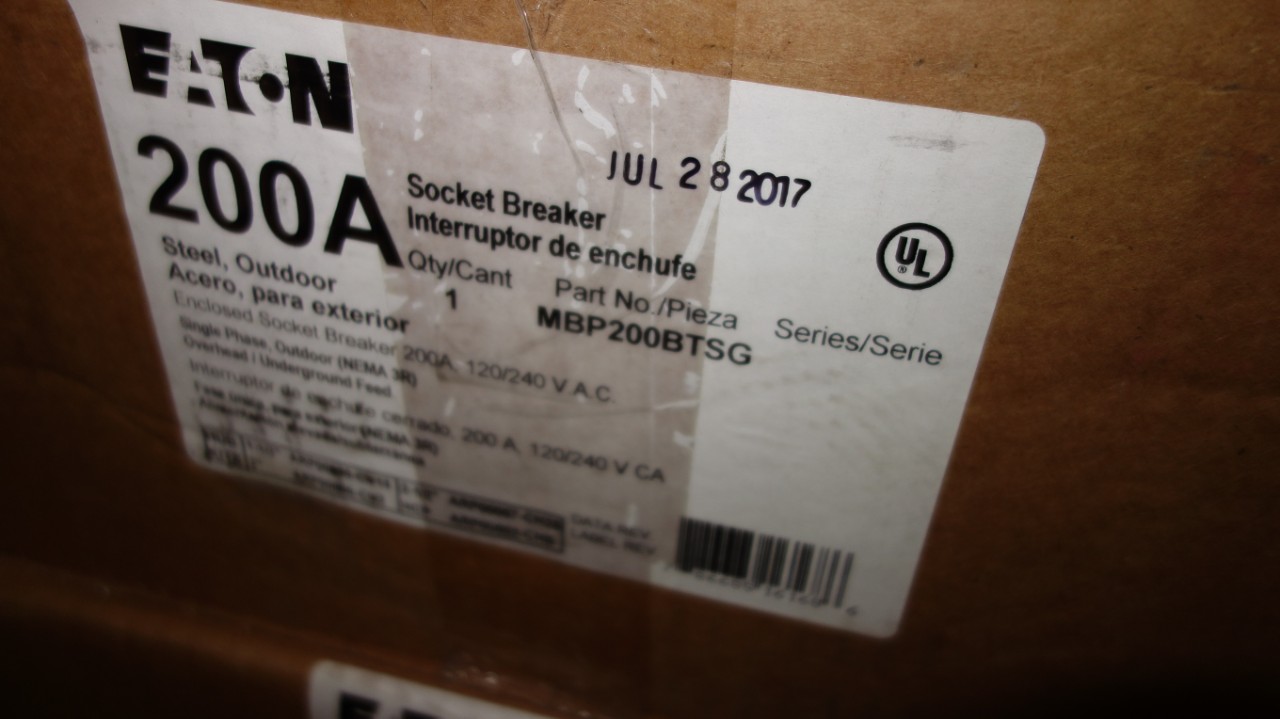 1 PALLET OF EATON MBP200BTSG 200A METER SOCKET BREAKER PANELS For Sale ...