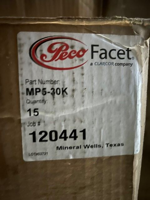 Bulk Lot of Peco, Spruance, & Veolia Dust Collector Pulse Filter ...