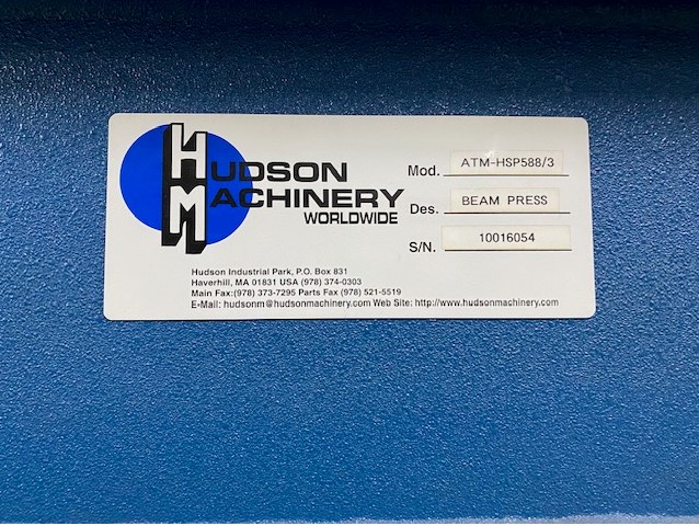 2002 Hudson Machinery HSP588/3 Beam Press with Movable Trolley For Sale ...