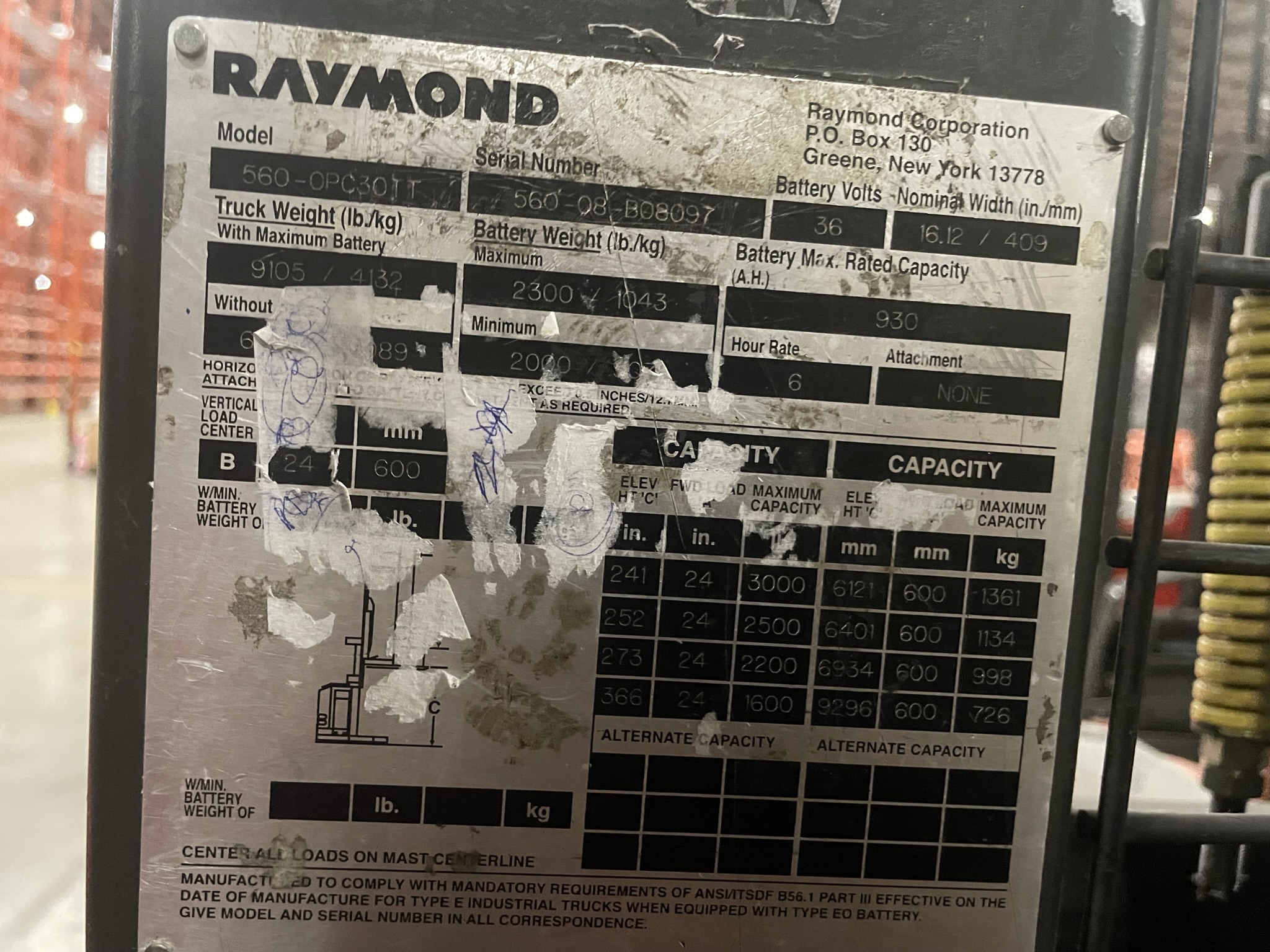 2008 RAYMOND 560-OPC30TT ORDER PICKER