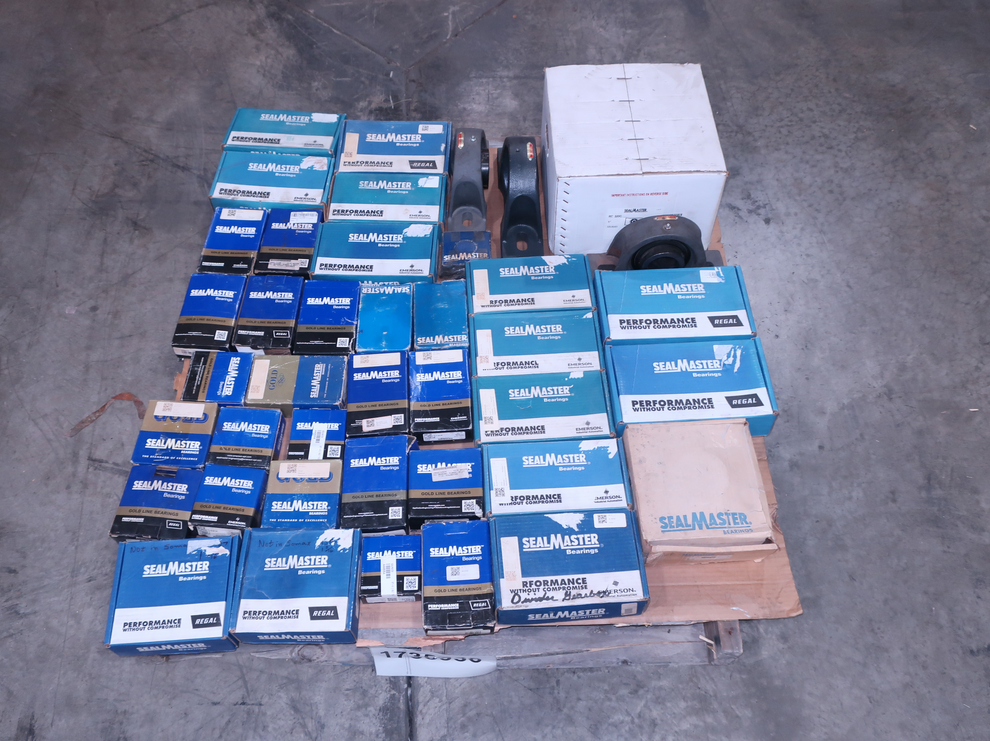 SKU 1735936 - PALLET OF ASSORTED SEAL MASTER BEARINGS, MOUNTED AND ...