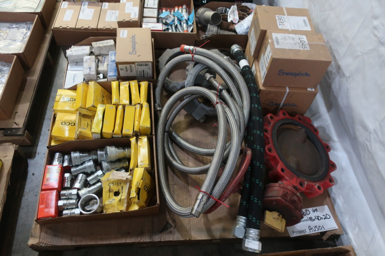 5 PALLETS OF ASSORTED VALVES, VALVE PARTS AND ACCESSORIES